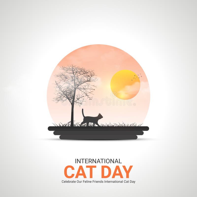 Creative Cat Ads Design. Creative Cat Day, August 8, Vector, 3d ...