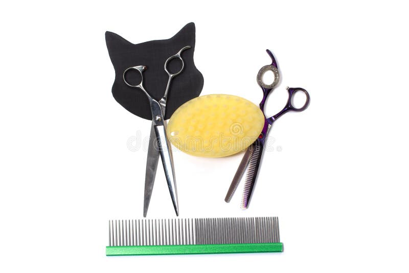 A Creative Cat Figurine Made from Grooming Tools Stock Photo - Image of ...