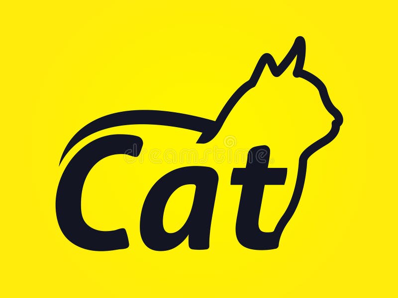 Creative Cat Logo Design Vector. Cat Logo Stock Vector - Illustration ...