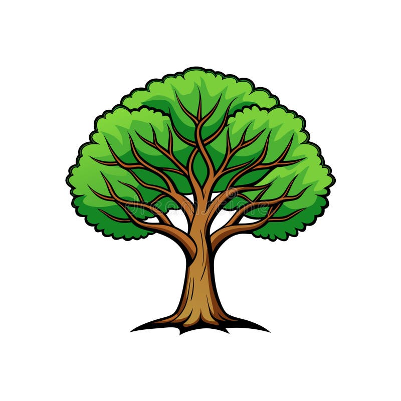 Creative Catalpa Tree Bold Design Stock Illustration - Illustration of ...