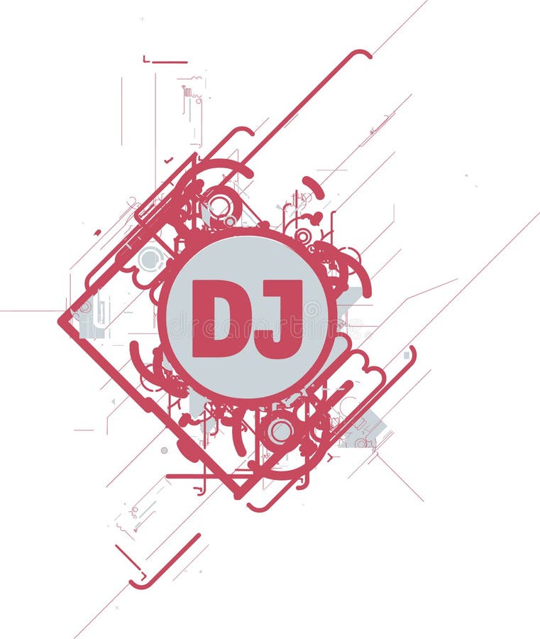 DJ word with soundwave stock vector. Illustration of record - 107097894