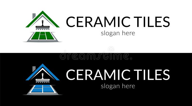 Creative Ceramic Tiles Logo in Perspective Stock Vector - Illustration ...