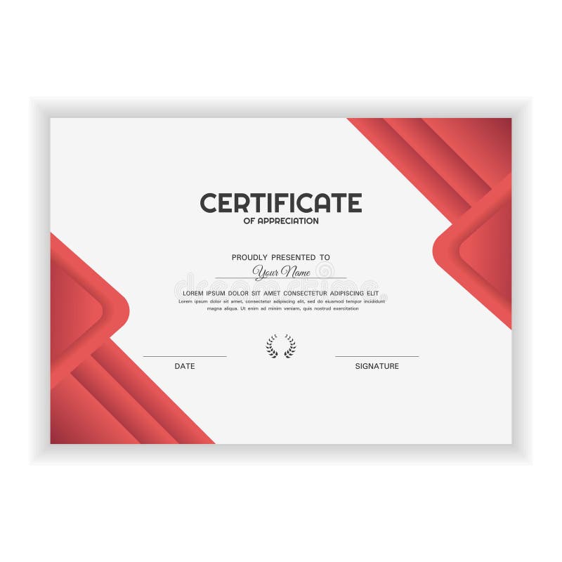 Creative Certificate of Appreciation Award Template with Gradient Color Stock Vector ...