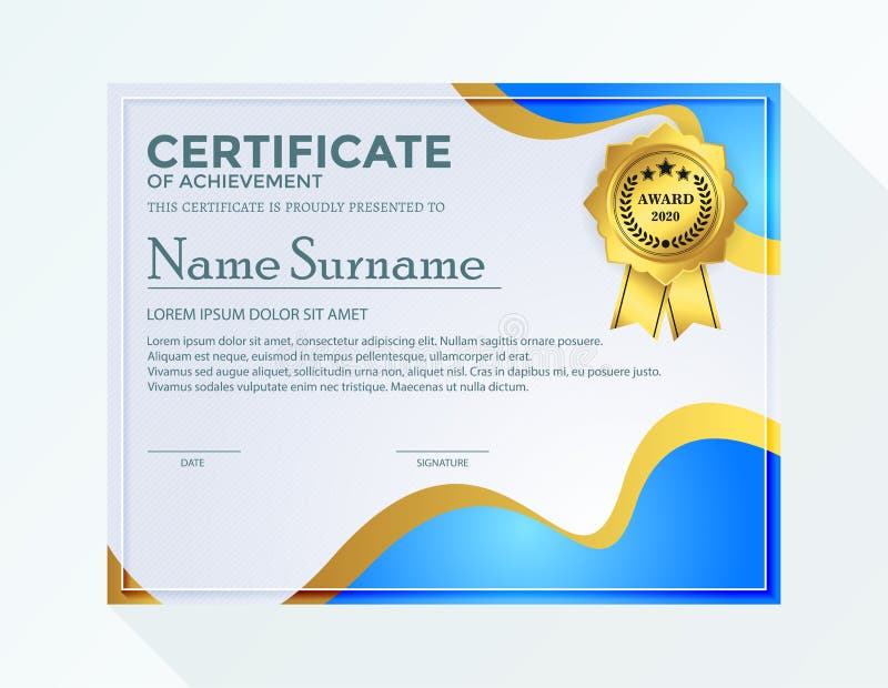 Creative Certificate Best Award Template Stock Vector - Illustration of ...