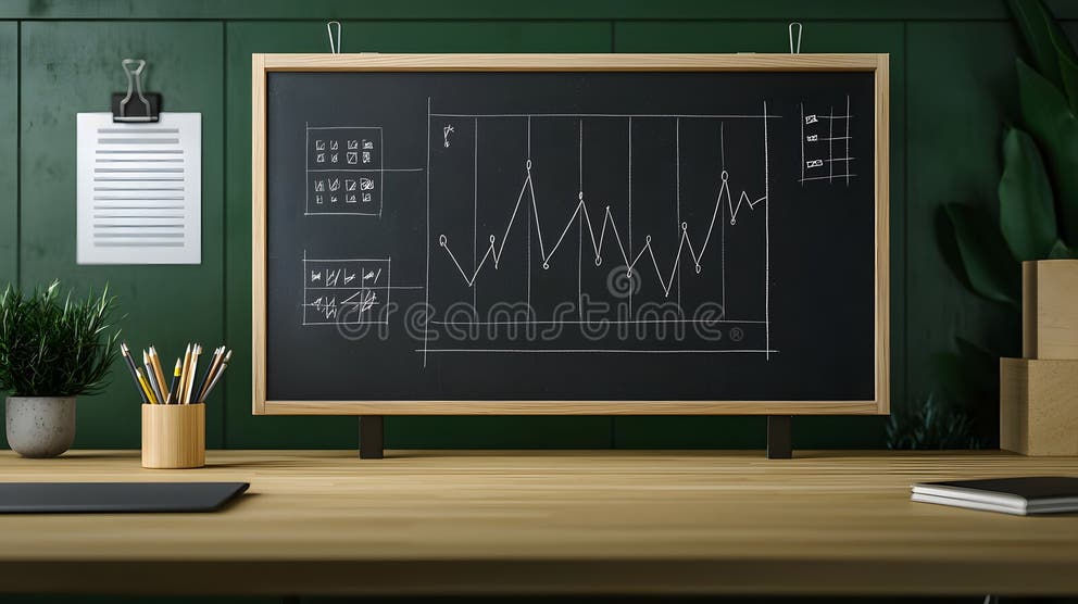 Creative Chalkboard Setup Featuring Complex Equations and Graphs Ideal ...