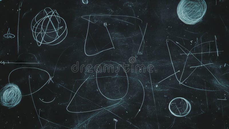 Creative Chalkboard with Smooth Chalk Lines and Abstract Geometry ...