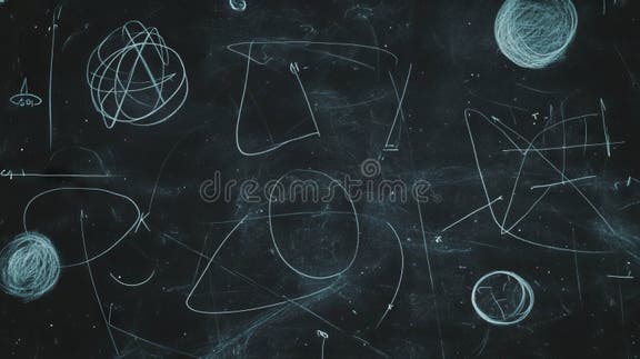 Creative Chalkboard with Smooth Chalk Lines and Abstract Geometry ...