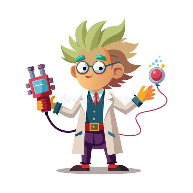 Creative Cartoon Eccentric Inventor Character Stock Illustrations – 11 ...