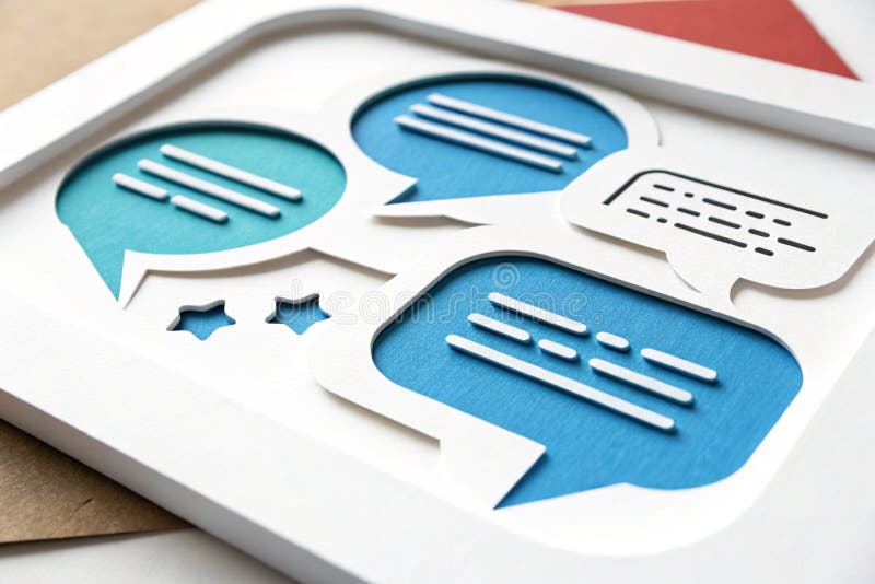 Creative Chat Bubbles: Paper-Cut Design for Modern Dialogue Stock ...