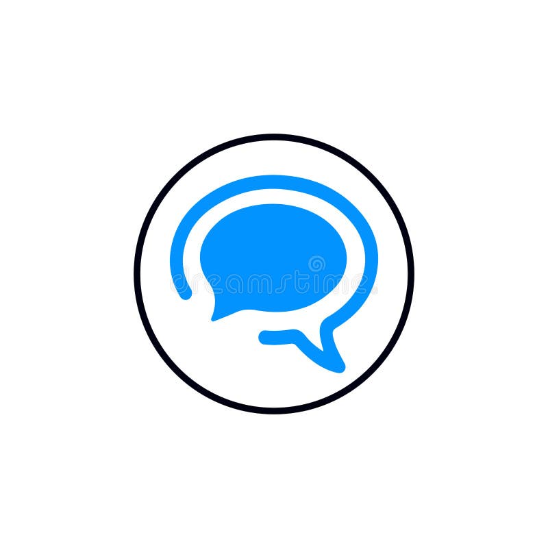 Creative Chat Icon in Circle Vector Stock Illustration - Illustration ...