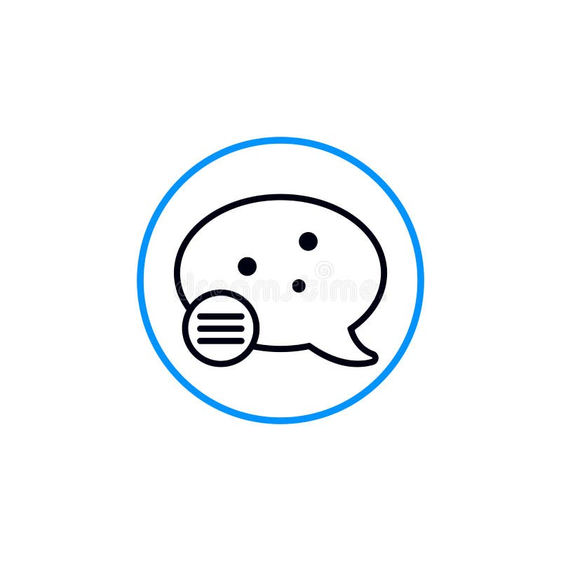 Creative Chat Icon in Circle Vector Stock Illustration - Illustration ...