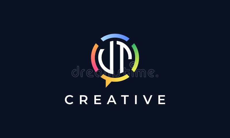 Creative Chat Initial Letters VT Logo Stock Vector - Illustration of ...