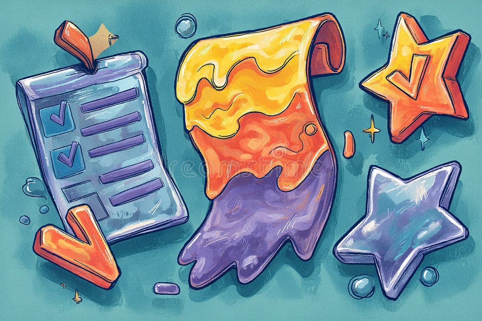 Creative Checklist and Colorful Elements Illustrating the Planning ...