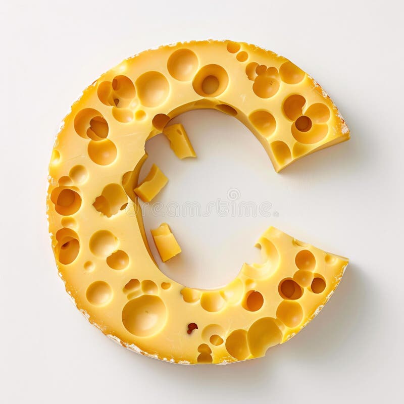 Creative Cheese Arrangement Showcase the Letter C Stock Illustration ...