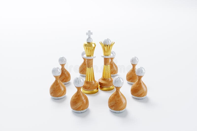 Creative Chess Pieces Isolated on White Background. Teamwork ...