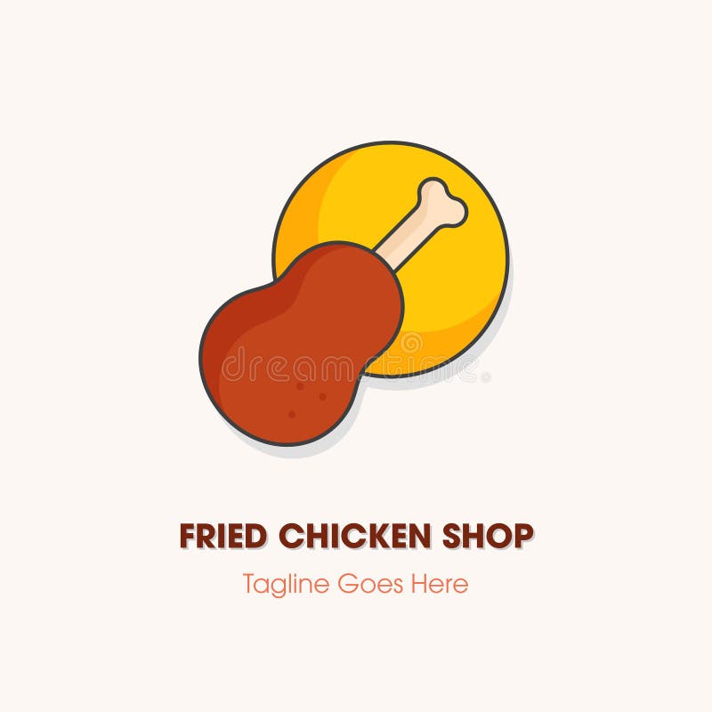 Creative Chicken Leg Vector Illustration Logo Design. Fried Chicken Leg ...