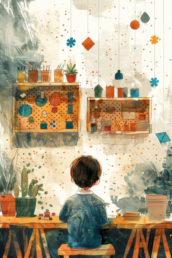 Creative Child Crafts at a Table a Cozy Scene of Mindful Making ...