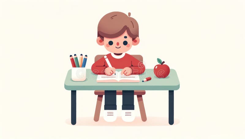 Creative Child Writing in Minimalistic Style AI Generated Stock ...