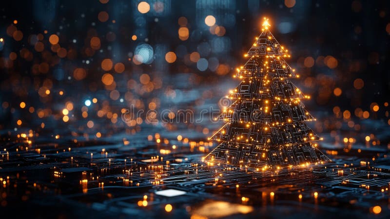 Creative Christmas Tree Design Made from Interconnected Circuits ...