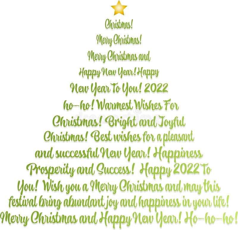 Creative Christmas Tree Made of Inscriptions Congratulations on ...