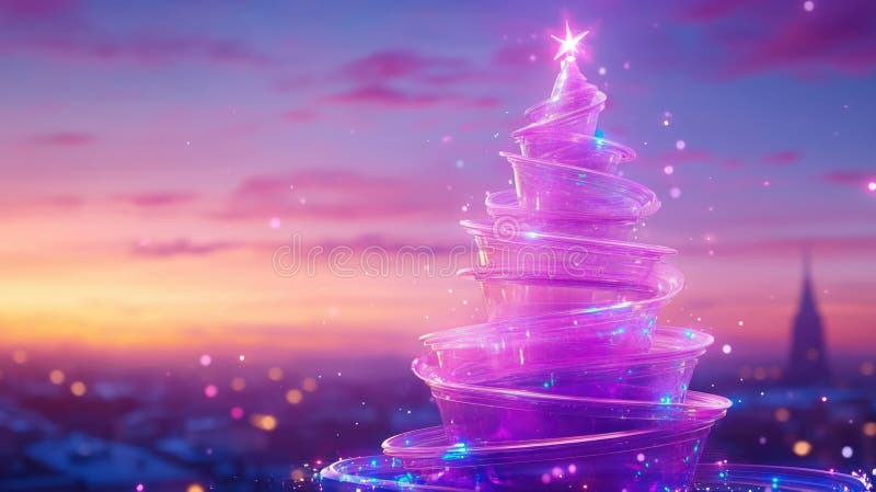 Creative Christmas Tree Made from Plastic Cups and Plates Against ...