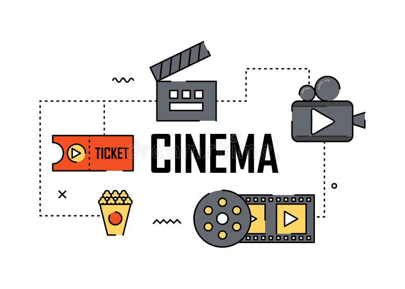 Creative Cinematography Icon Set Design. Stock Vector - Illustration of ...