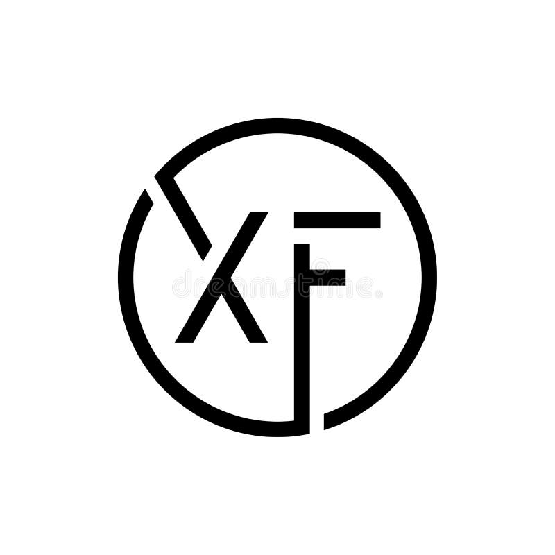 Creative Circle Letter XF Logo Design Vector Template. Initial Linked ...