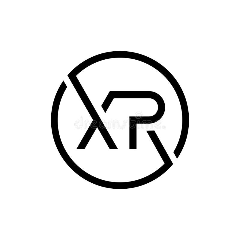 Creative Circle Letter XR Logo Design Vector Template. Initial Linked ...