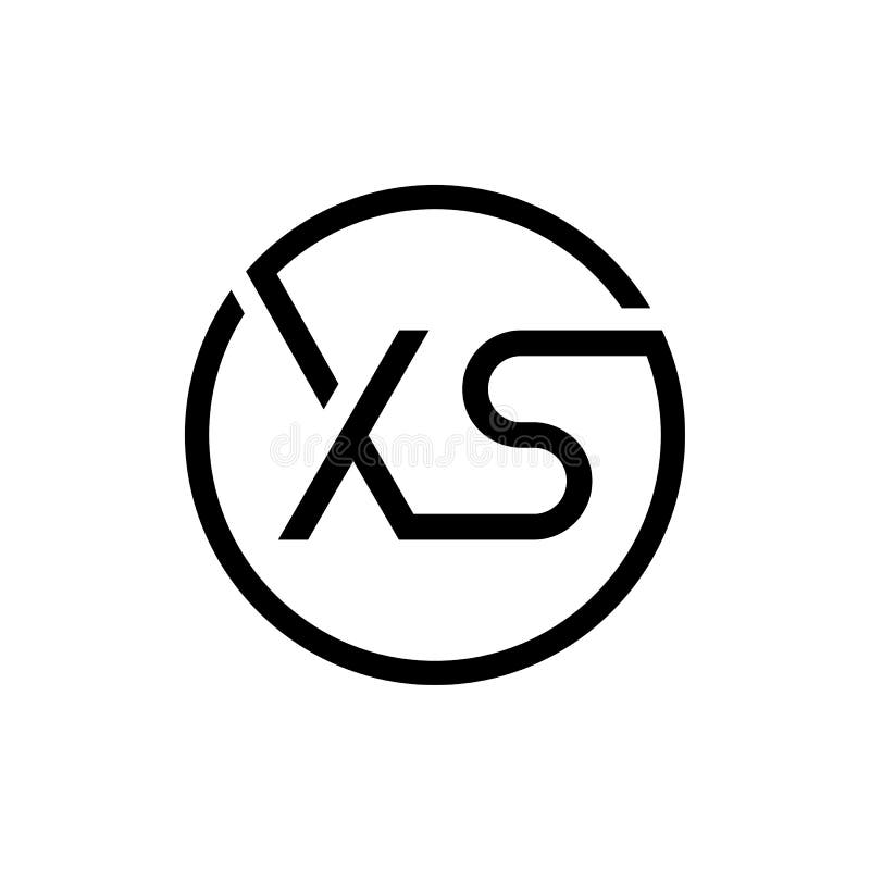 Creative Circle Letter XS Logo Design Vector Template. Initial Linked ...