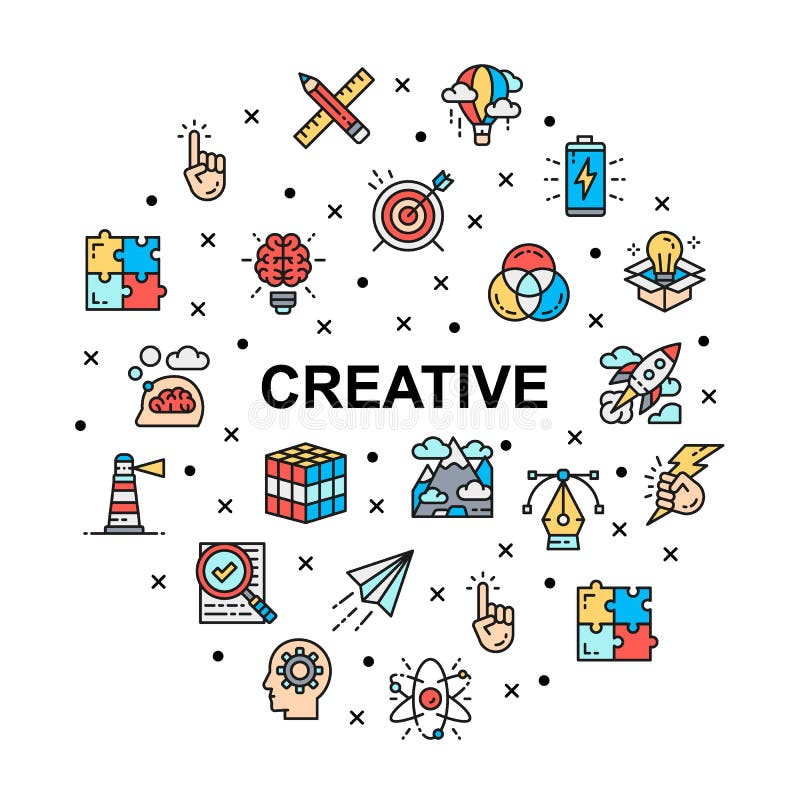 Creative Circle Promotion Icon Banner. Innovation, Startup, Artwork ...