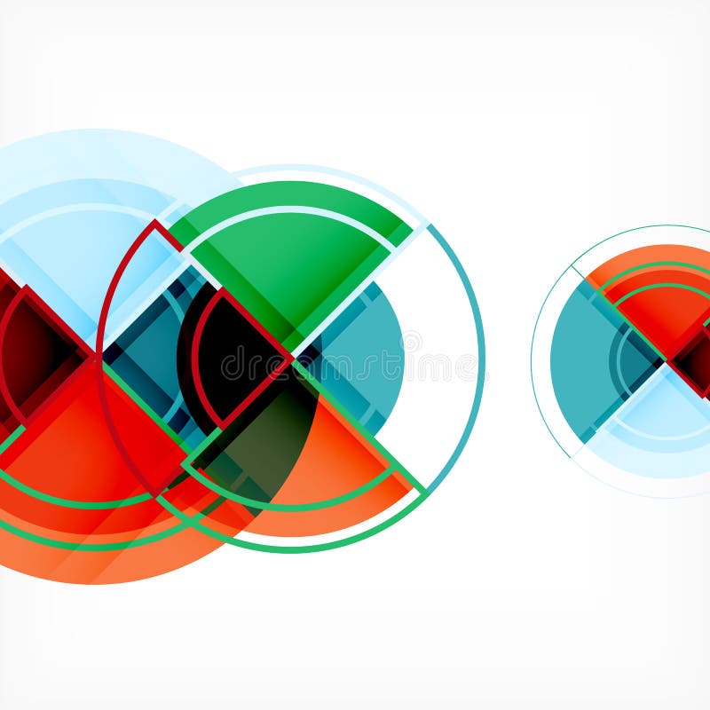 Creative Circles Geometric Abstract Background with 3d Effect Stock ...