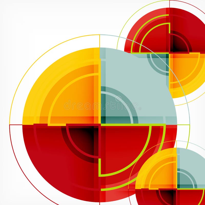 Creative Circles Geometric Abstract Background with 3d Effect Stock ...