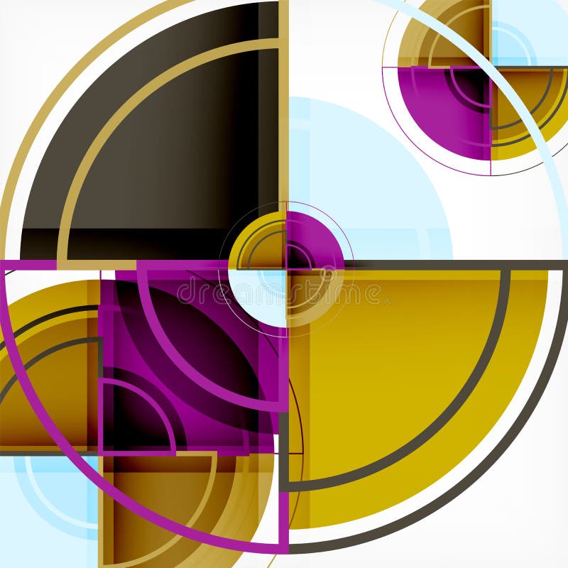 Creative Circles Geometric Abstract Background with 3d Effect Stock ...