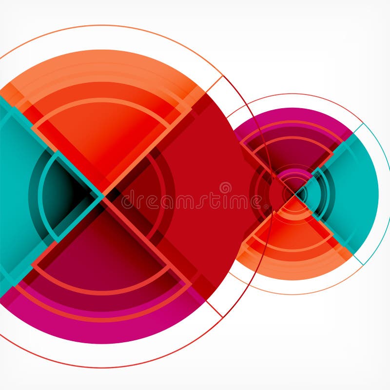 Creative Circles Geometric Abstract Background with 3d Effect Stock ...