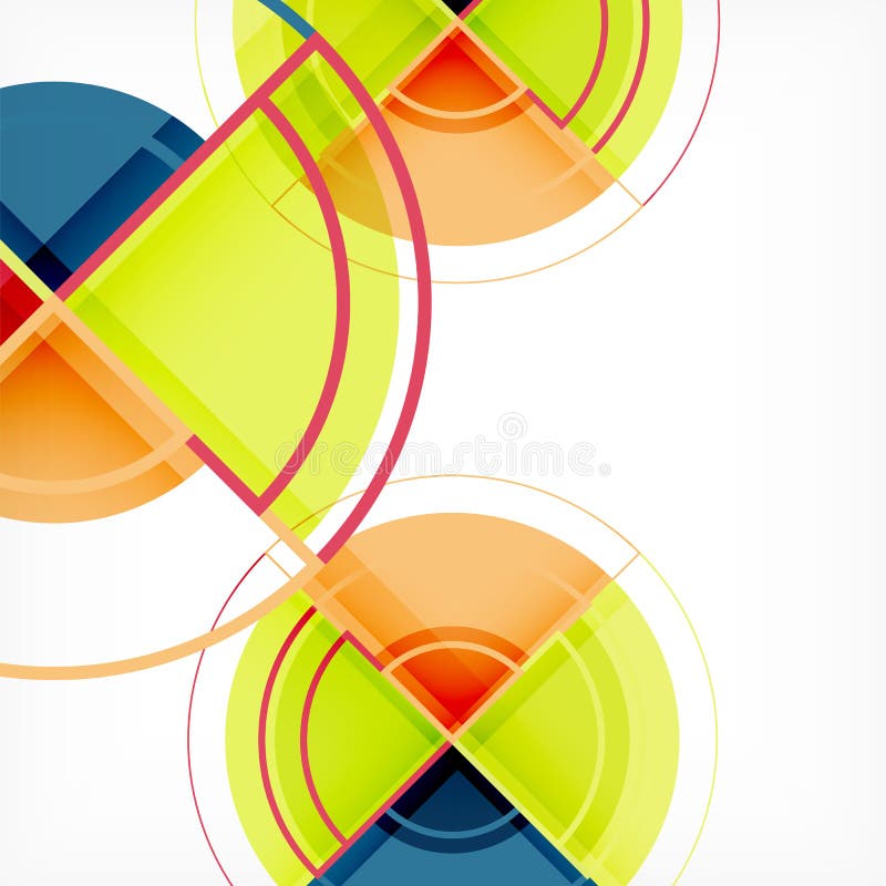 Creative Circles Geometric Abstract Background with 3d Effect Stock ...