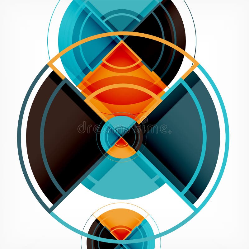 Creative Circles Geometric Abstract Background with 3d Effect Stock ...