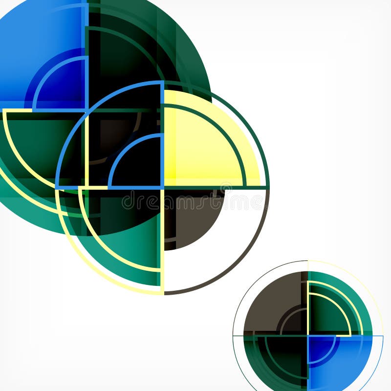 Creative Circles Geometric Abstract Background with 3d Effect Stock ...