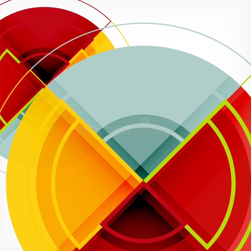 Creative Circles Geometric Abstract Background with 3d Effect Stock ...