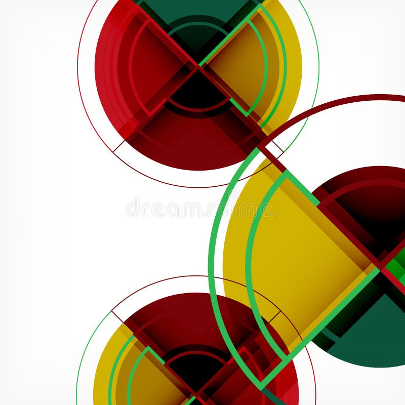 Creative Circles Geometric Abstract Background with 3d Effect Stock ...
