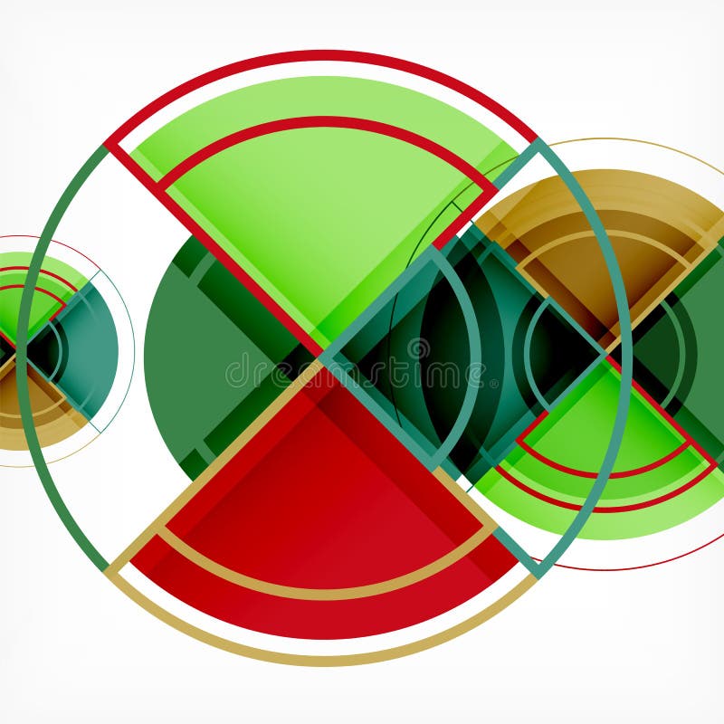 Creative Circles Geometric Abstract Background with 3d Effect Stock ...