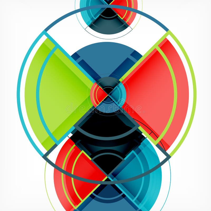 Creative Circles Geometric Abstract Background with 3d Effect Stock ...