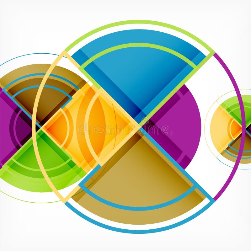 Creative Circles Geometric Abstract Background with 3d Effect Stock ...