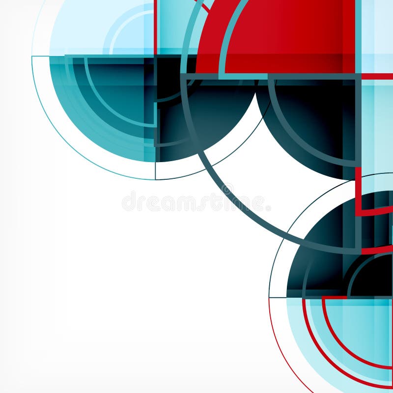 Creative Circles Geometric Abstract Background with 3d Effect Stock ...