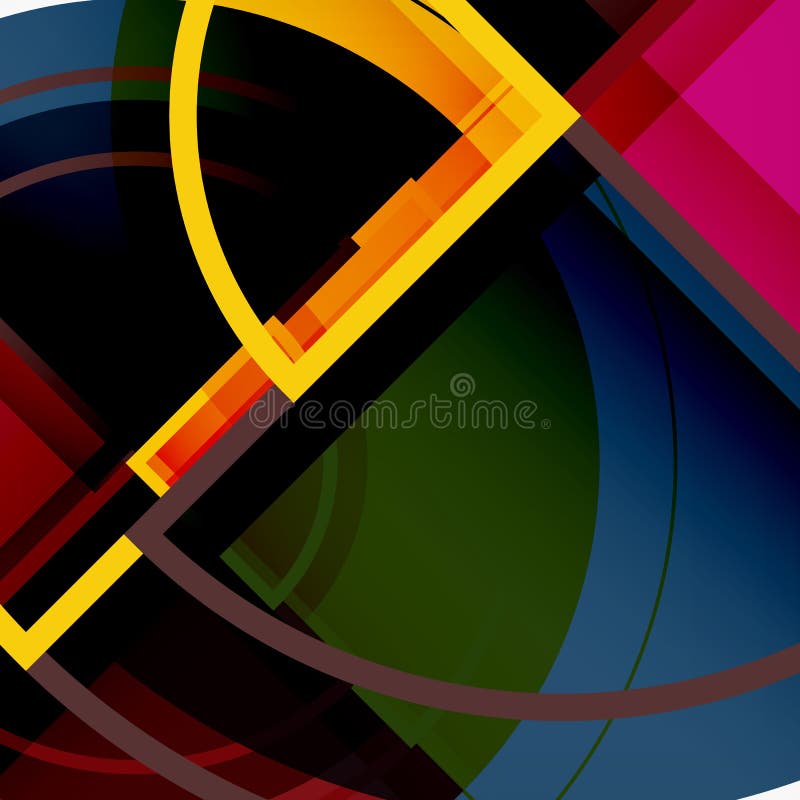 Creative Circles Geometric Abstract Background with 3d Effect Stock ...