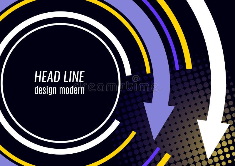 Creative Circular Arrow with Place for Text. Vector on a Black ...