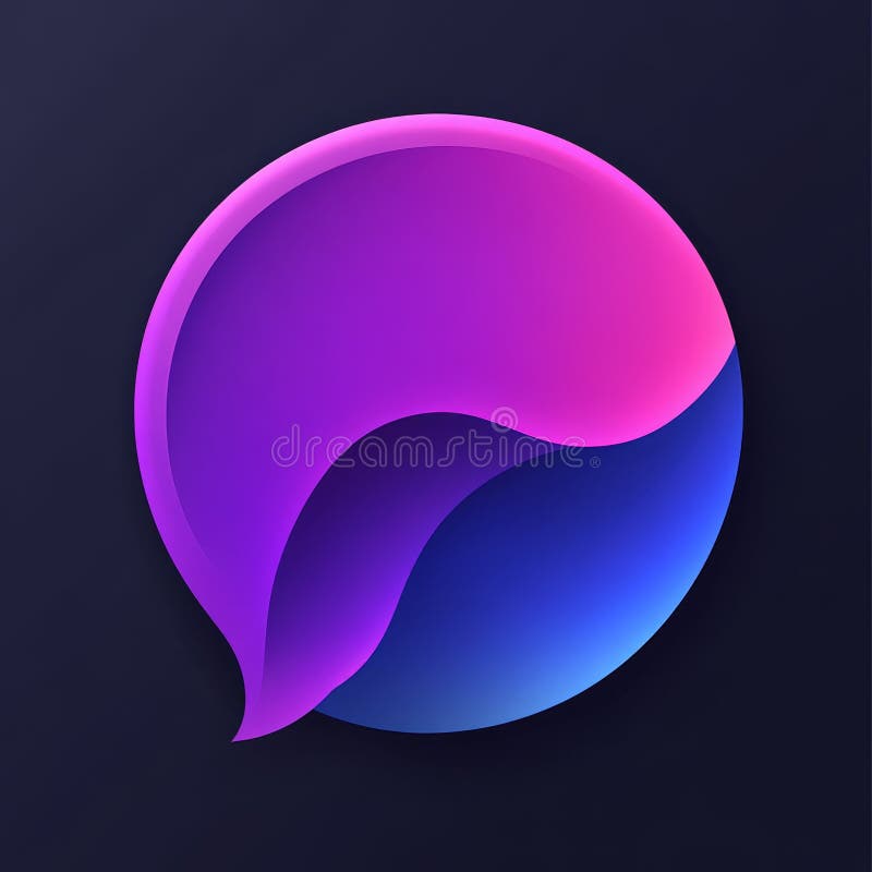 Creative Circular Logo Featuring a Blend of Pink and Blue Hues Stock ...