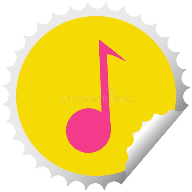 A Creative Circular Peeling Sticker Cartoon Musical Note Stock Vector ...