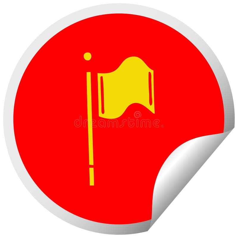 Cartoon Red Flag Life Guard Castle Cute Illustration Retro Freehand ...