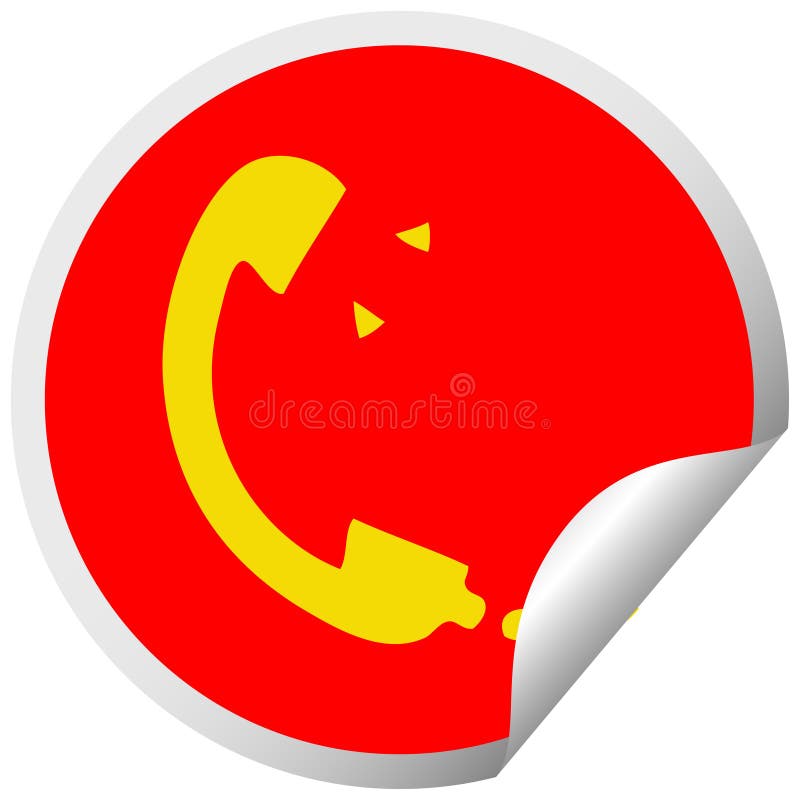 A Creative Circular Peeling Sticker Cartoon Telephone Receiver Stock ...