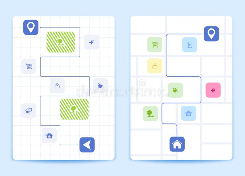 Creative City Navigation. Set of Navigation and Map Related Stock ...